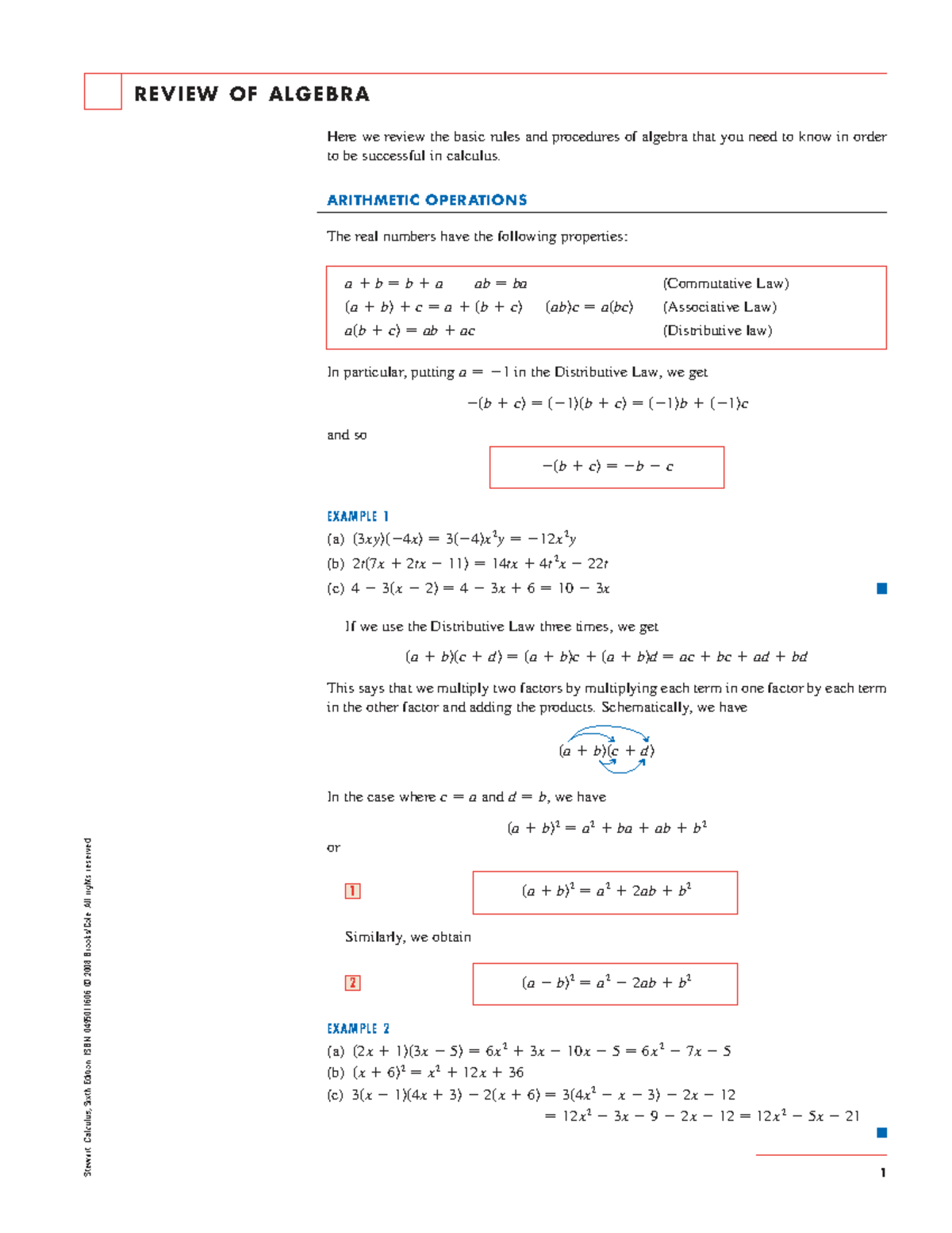 REVIEW OF ALGEBRA: Essential Concepts for Calculus Success - Studocu