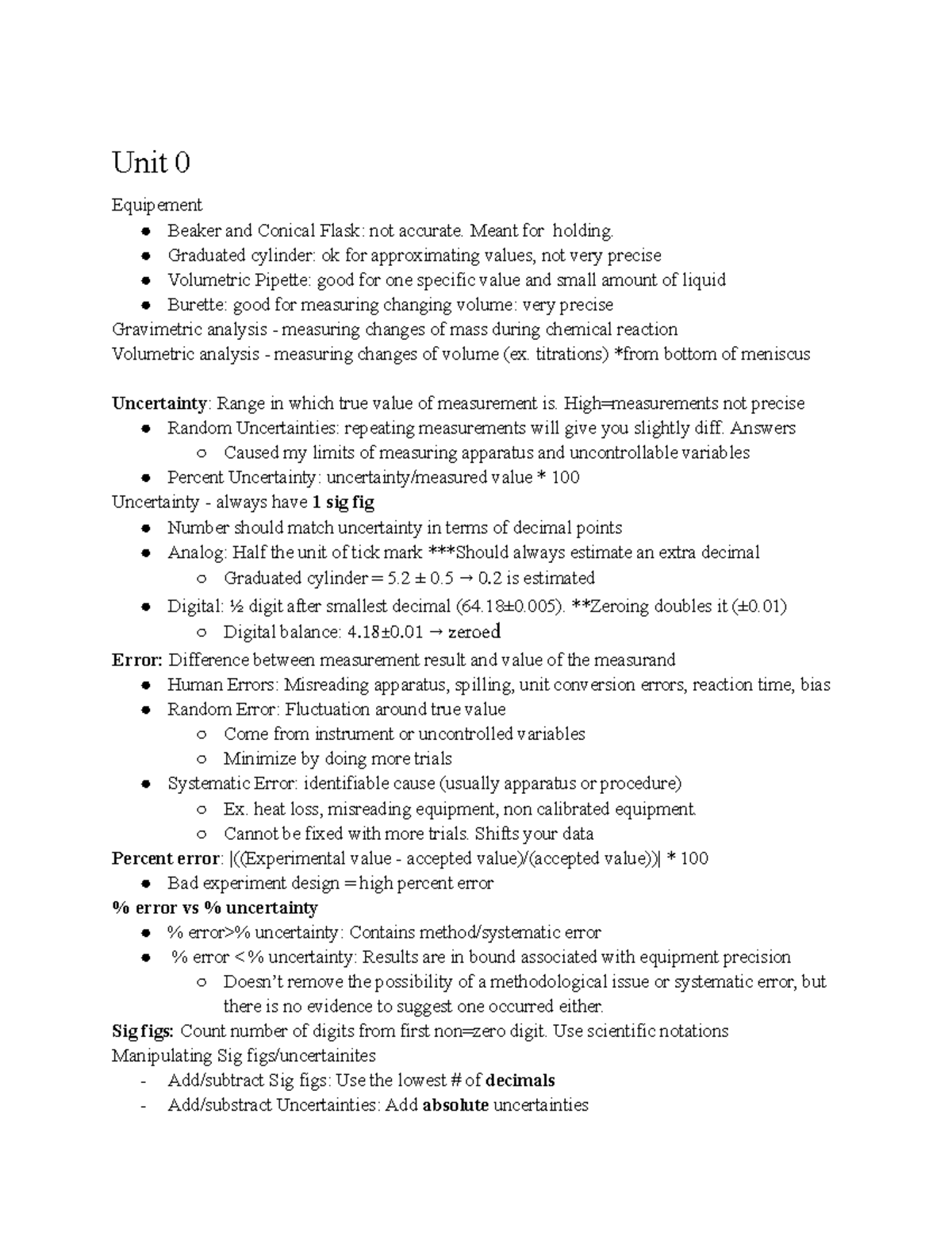 Semester 1 Chem Study Guide '25: Key Concepts and Formulas - Studocu