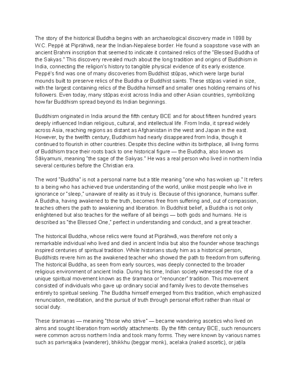 Buddhism - Historical Overview and Key Teachings Summary - Studocu