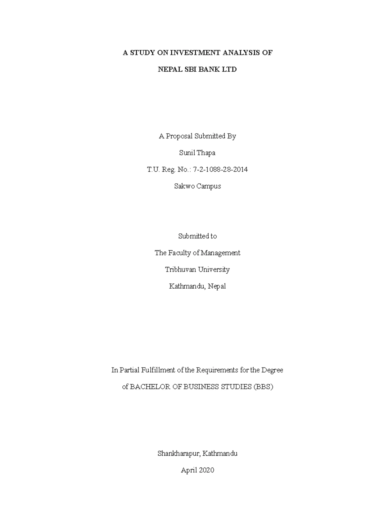 BBS 4th Report Guidelines - FACULTY OF MANAGEMENT TRIBHUVAN UNIVERSITY ...