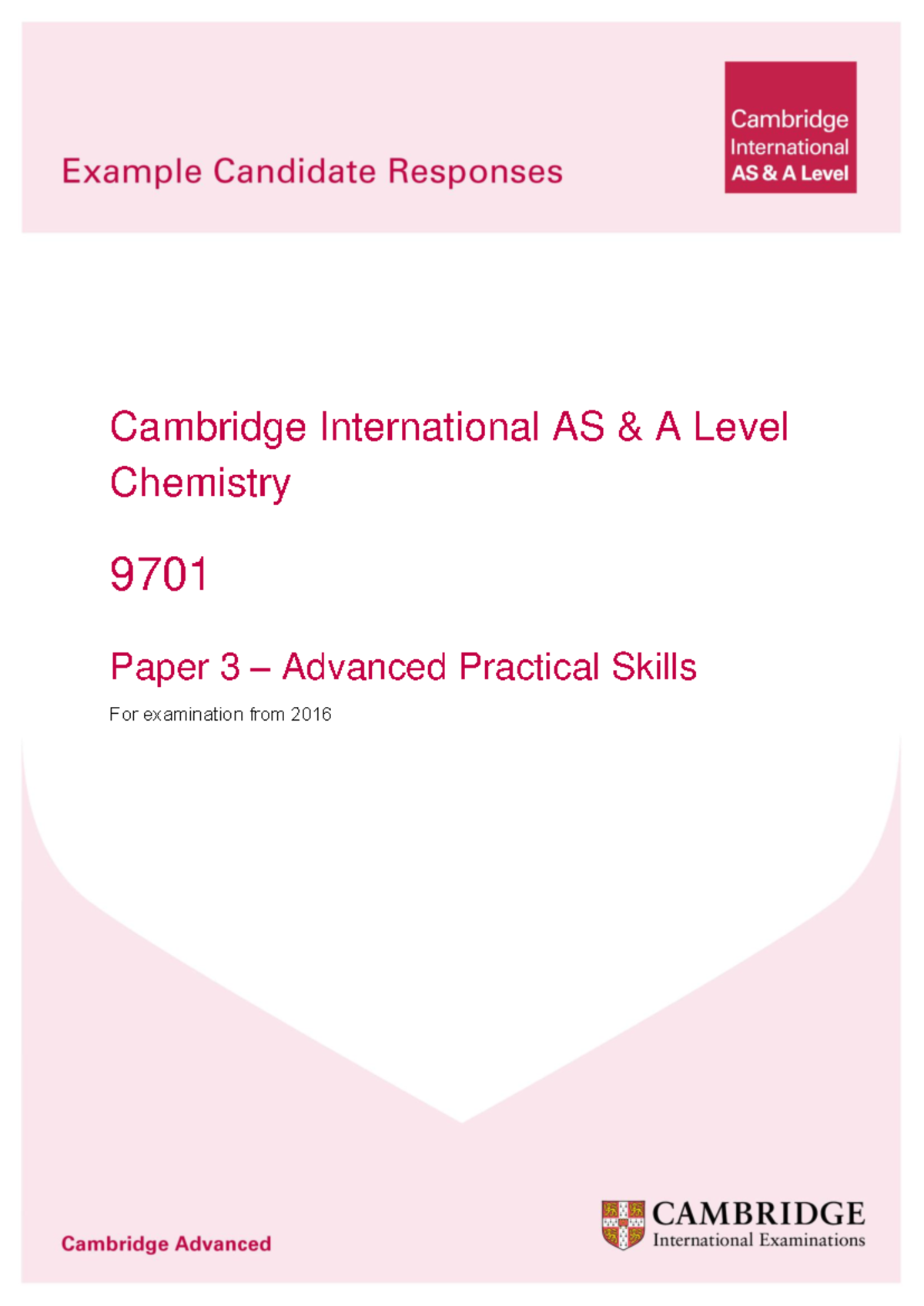 9701 Example Candidate Responses Paper 3: Practical Skills Insights ...