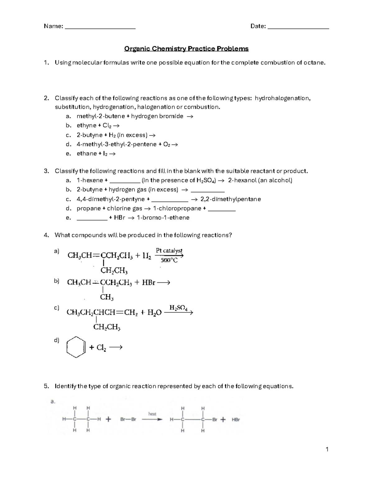 Organic Chemistry Practice Problems and Solutions (OCHEM 101) - Studocu