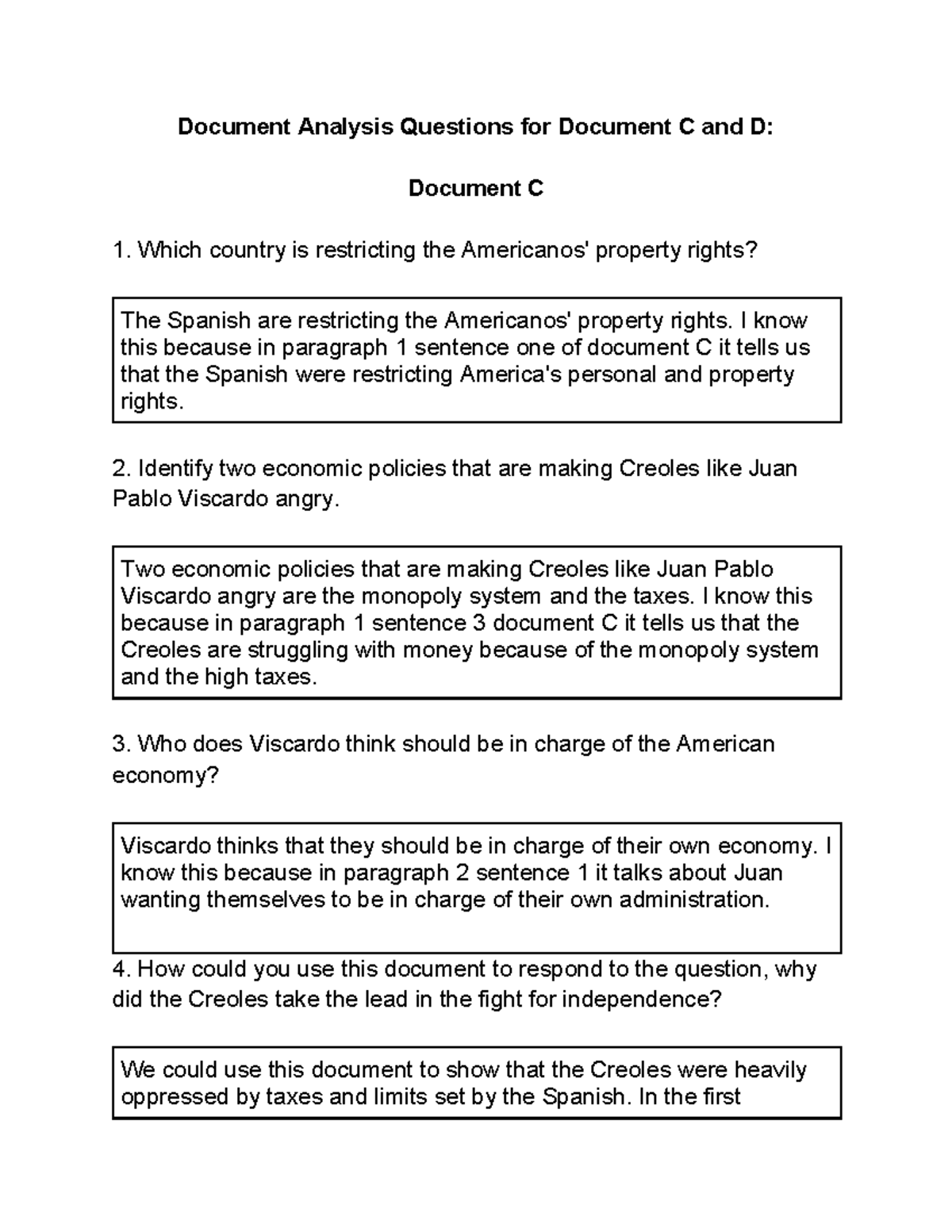 Analysis Questions for Documents C & D: Economic Policies and Drought ...
