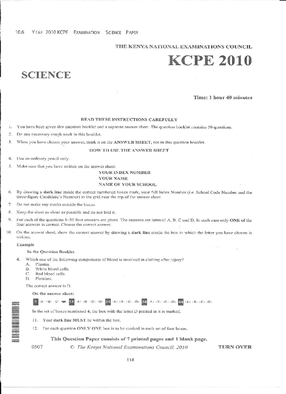 2010 KCPE Science E - EXAM - Foreign Exchange and International Trade ...