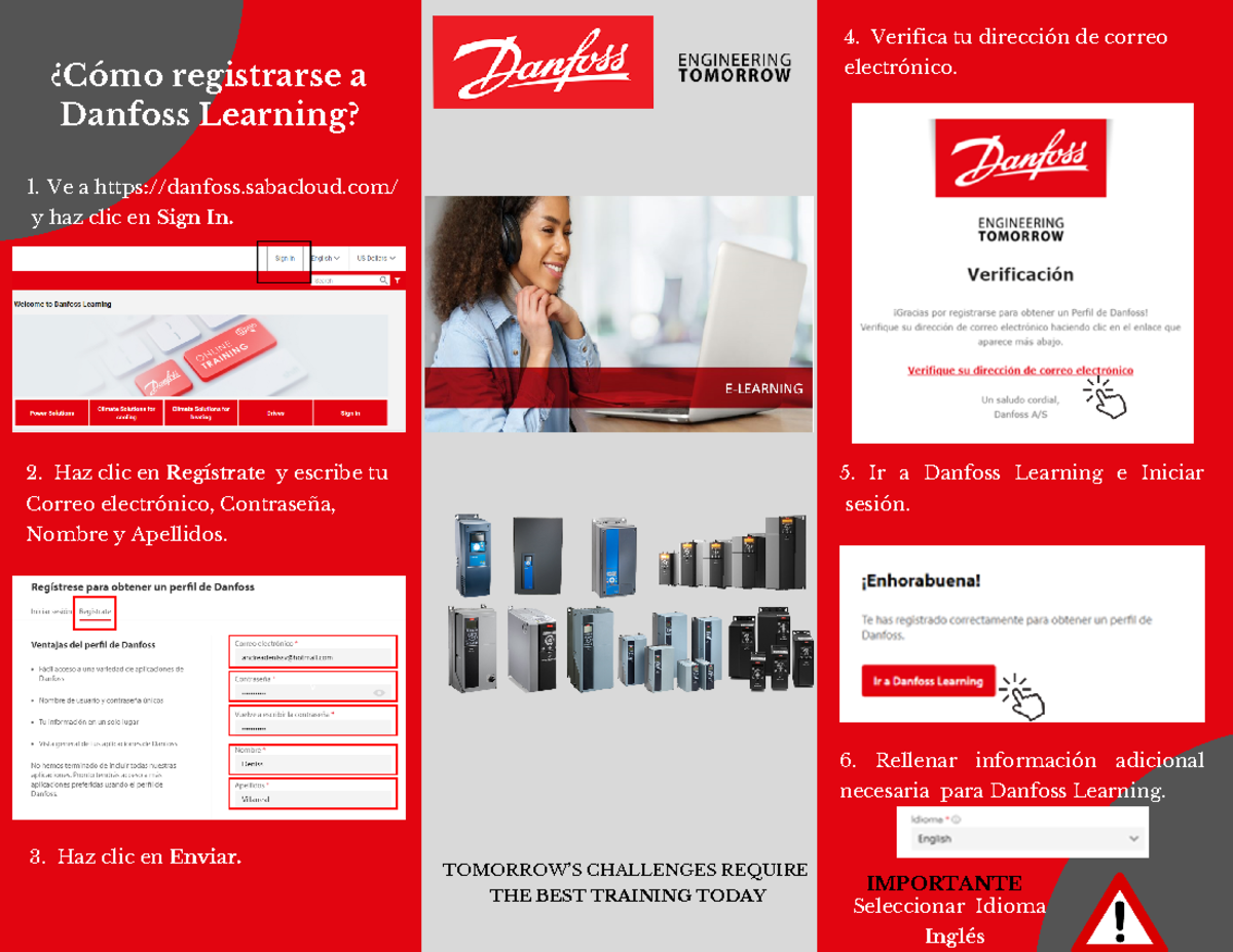 Cómo registrarse a Danfoss Learning - 1 a danfoss.sabacloud/ y haz clic ...