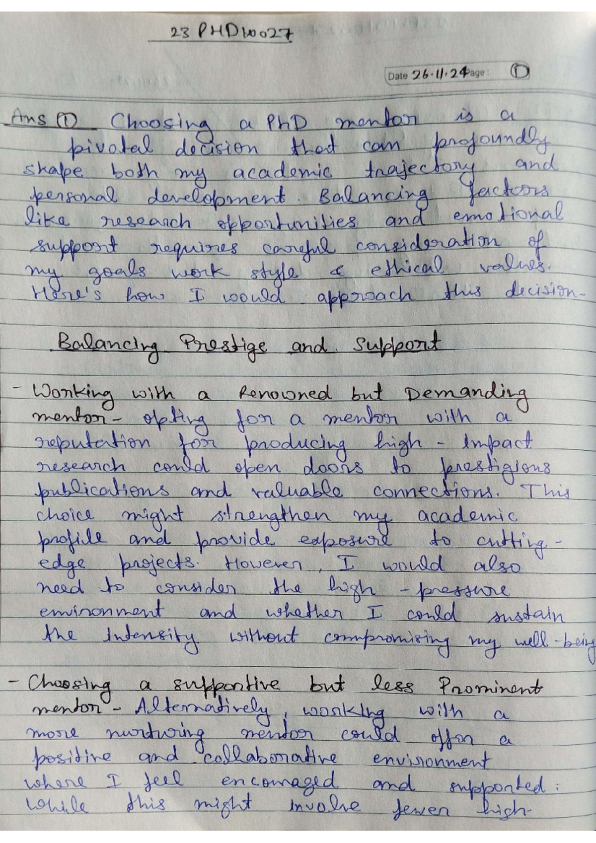 23 PHD10027 Assignment 2: Navigating Ethical Dilemmas in PhD Mentorship ...