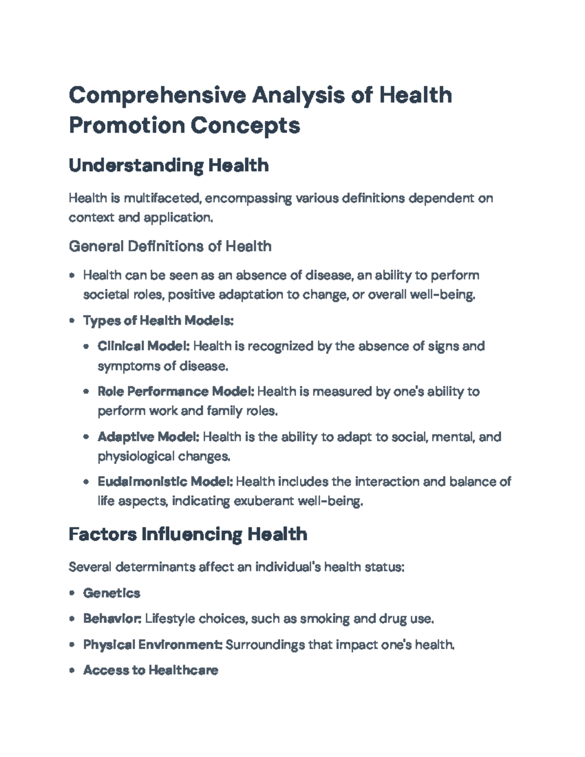 Health Promotion Concepts: A Comprehensive Analysis - Comprehensive ...