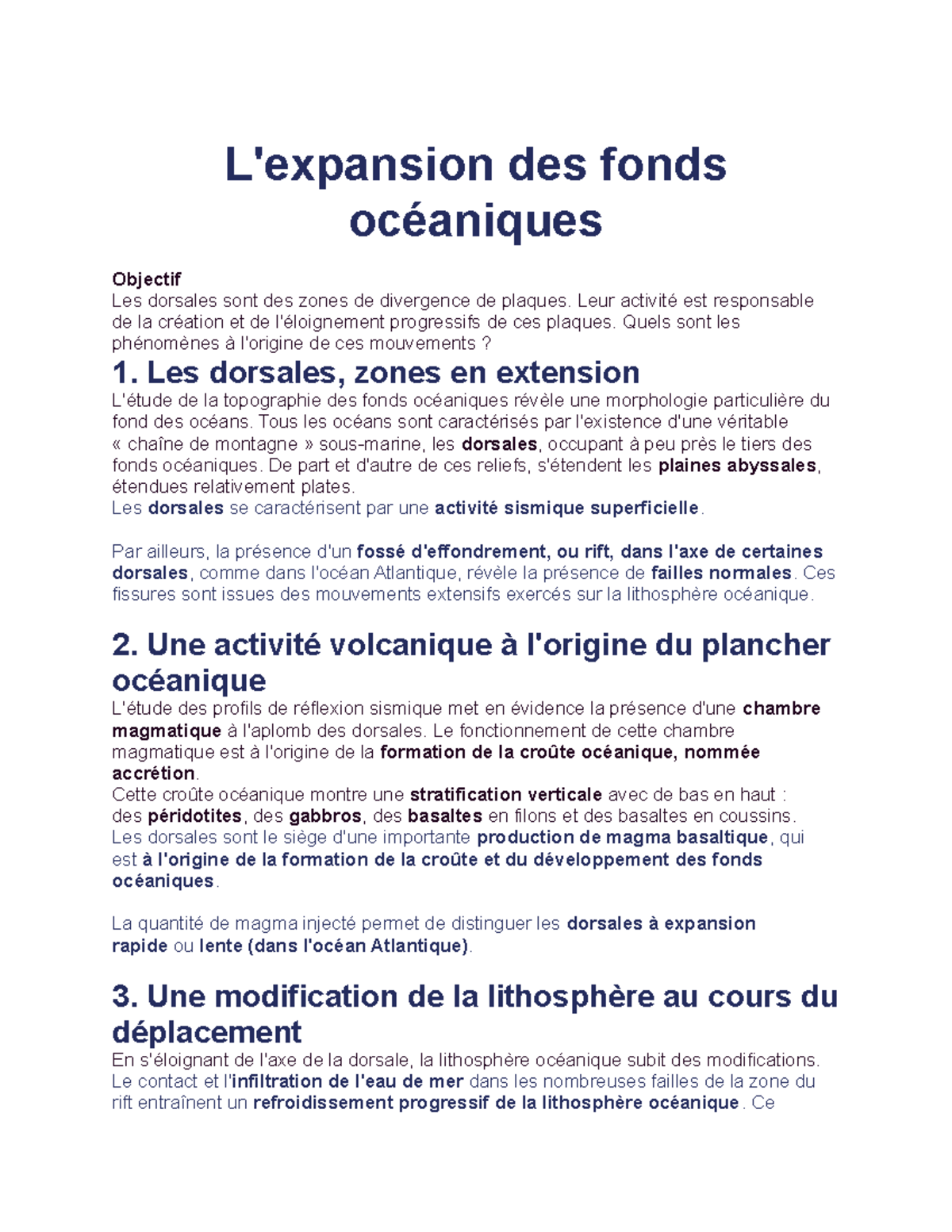 L'expansion des fonds océaniques - L'expansion des fonds océaniques ...