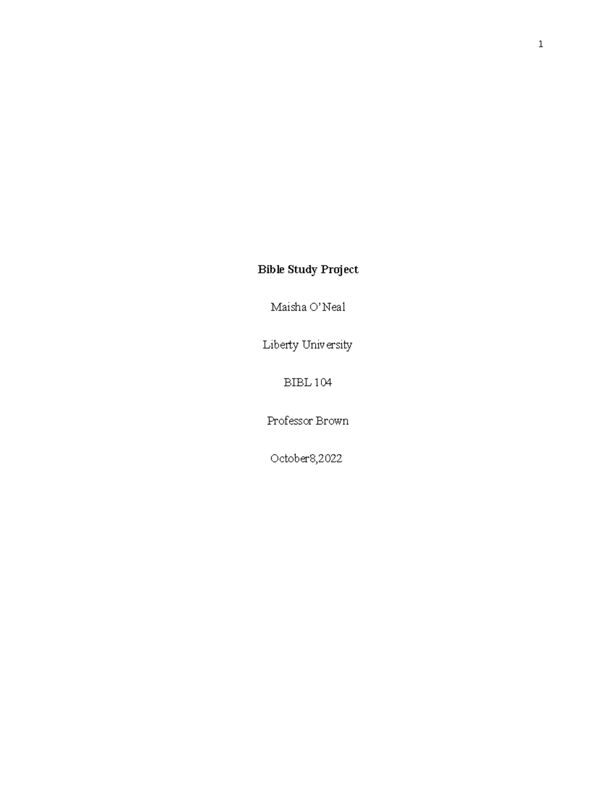 Bible week 7 - week 7 assignment - Bible Study Project Maisha O’Neal ...