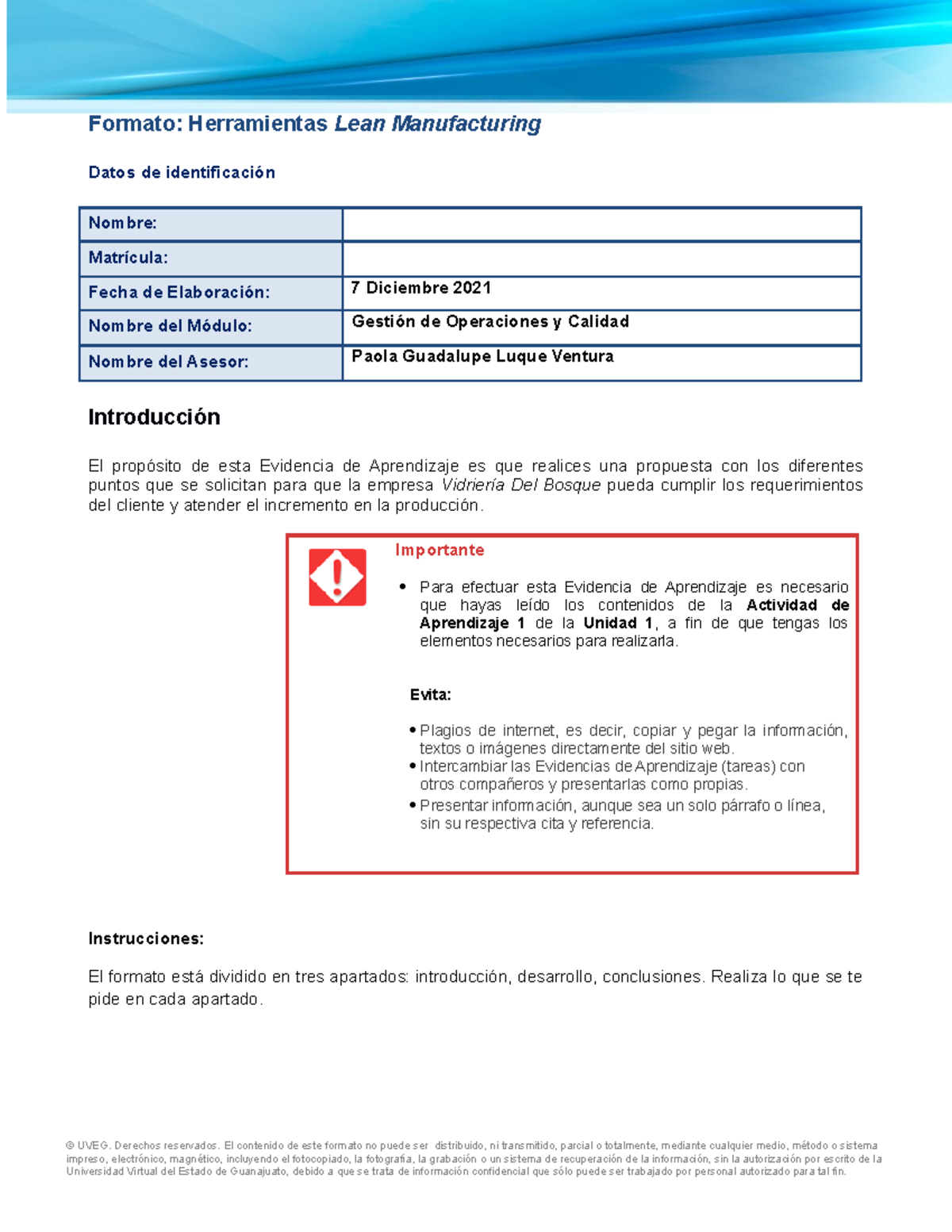 Ea2 Propuestas De Herramientas Lean Manufacturing Para Vidriería Del
