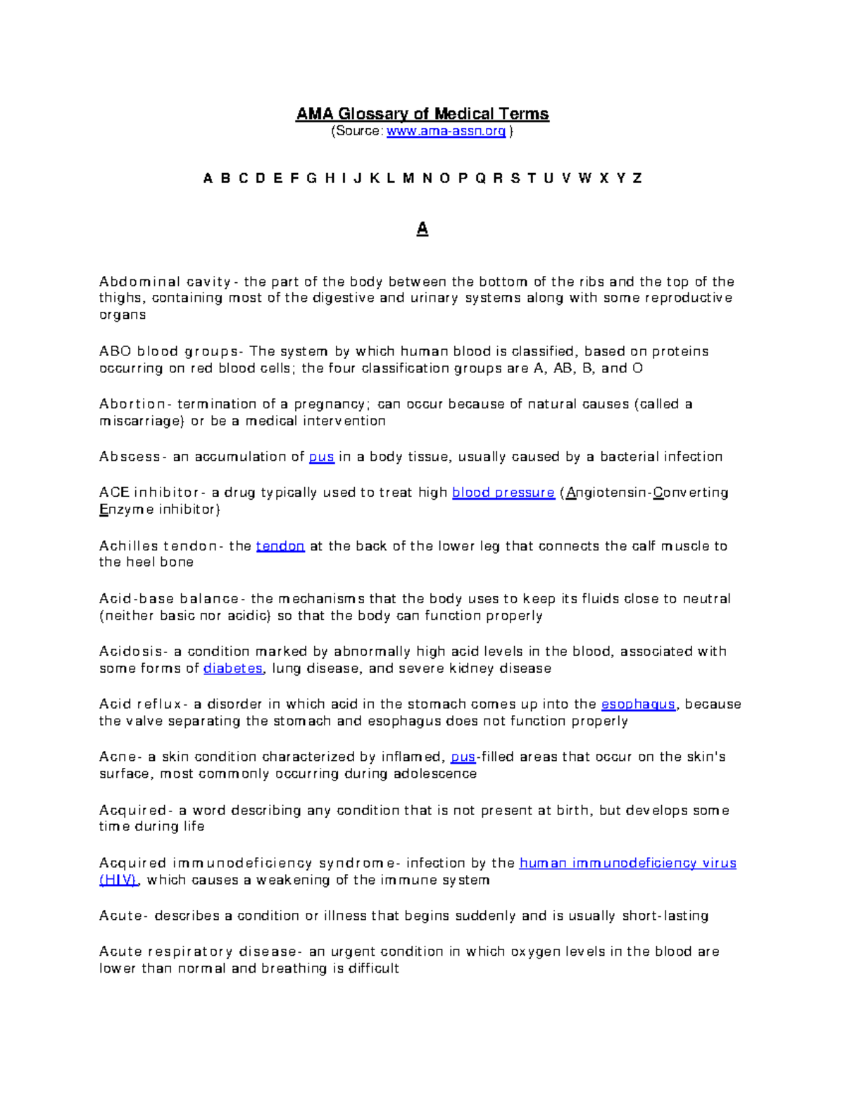AMA Glossary of Medical Terms: Comprehensive Definitions and ...