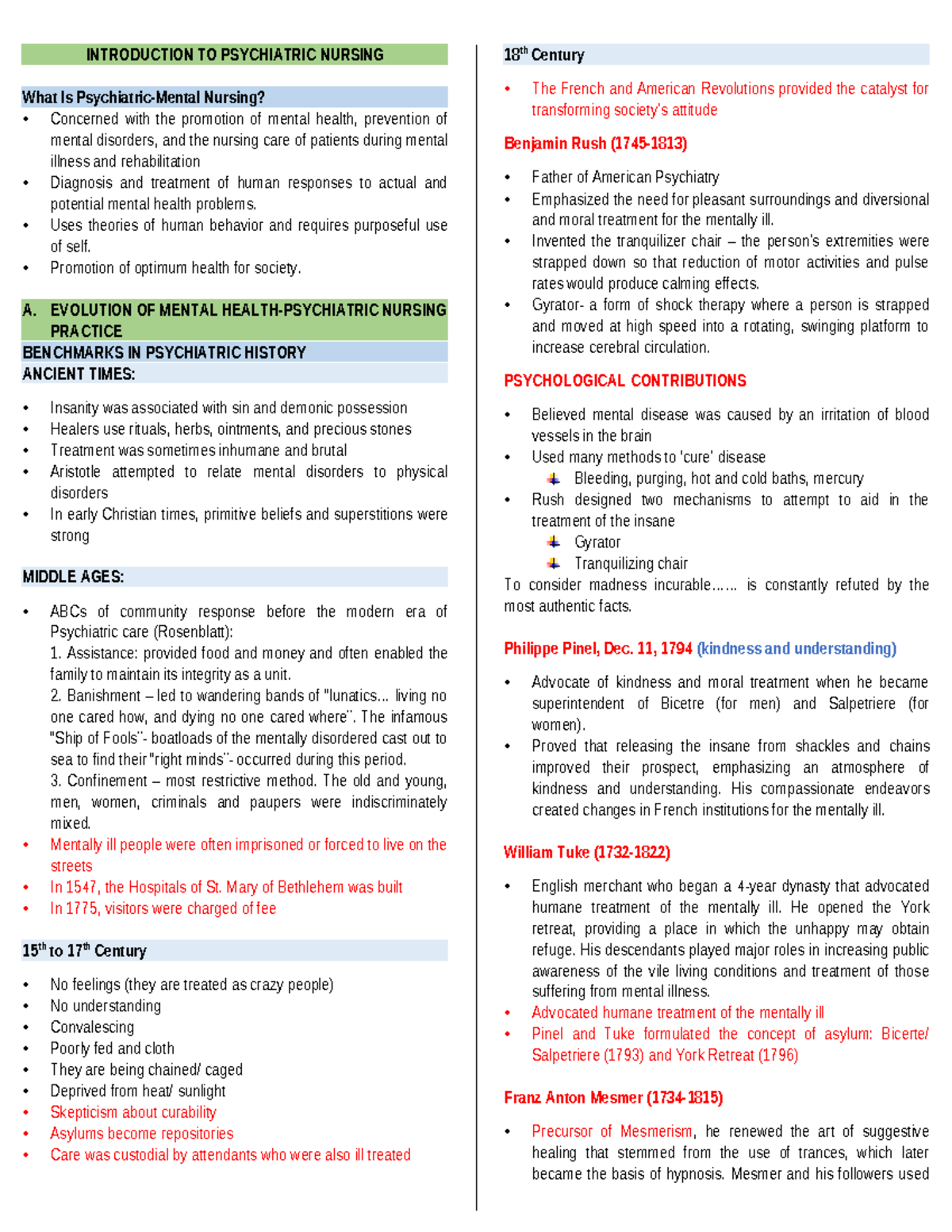NCMPSY - Lecture Notes on Psychiatric Nursing and Mental Health - Studocu