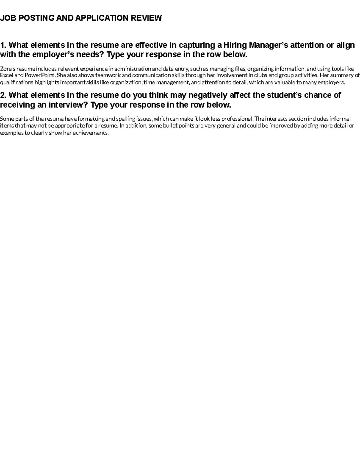 COPB54 Module 2: Job Posting & Resume Review Insights - Studocu