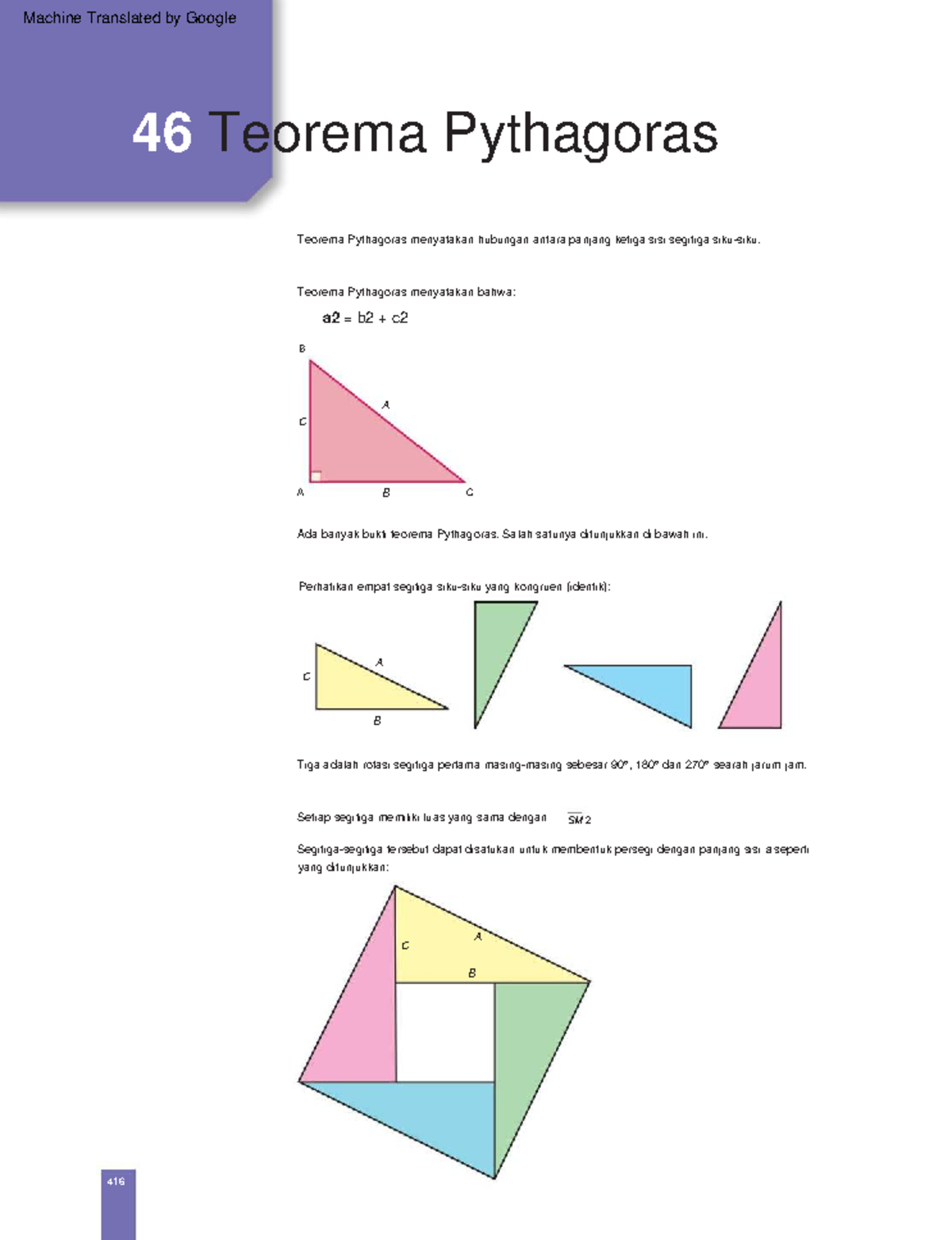 Teorema Pythagoras: Pembuktian dan Contoh Soal EFM 46 - Studocu