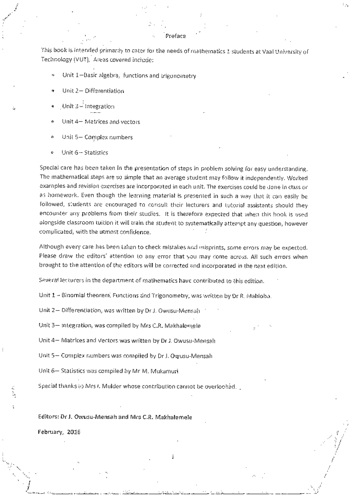 Maths 1 Notebook-1: Lecture Notes 2 Overview - Studocu