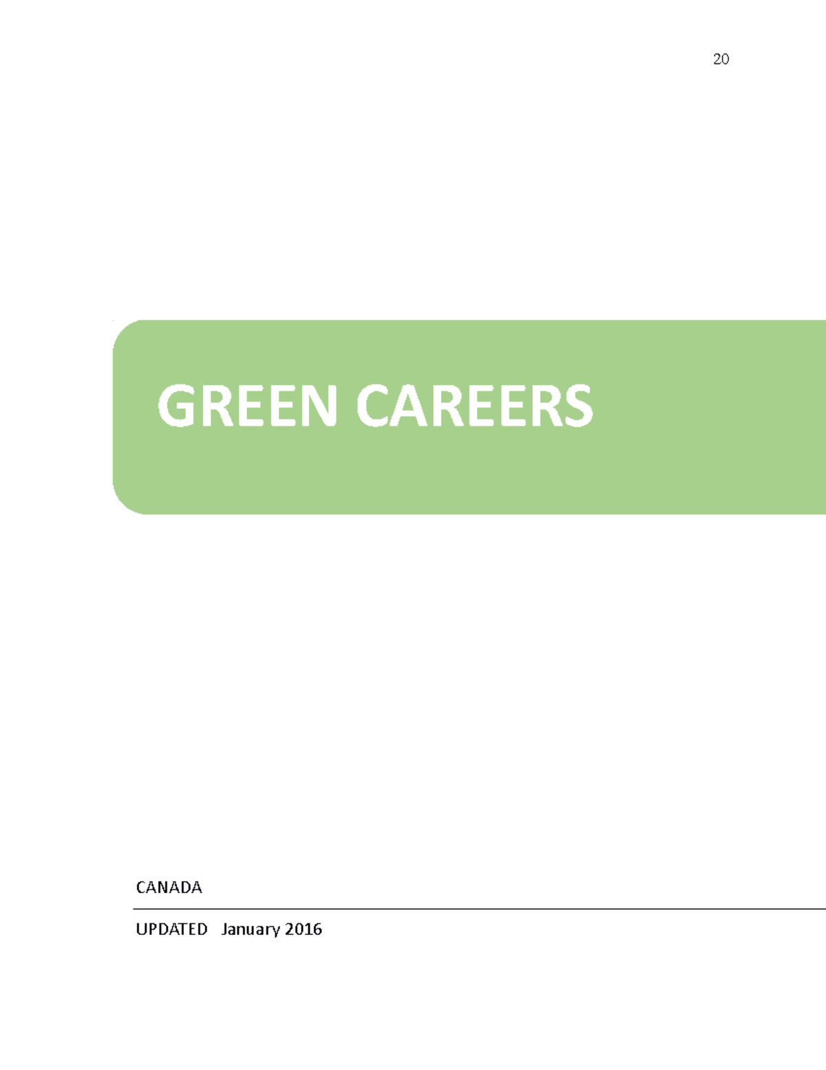 Green careers student packet - CANADA UPDATED January 2016 GREEN ...
