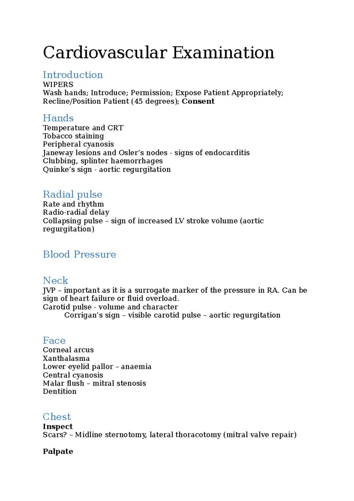 Cardiovascular Exam Guide for Clinical Practice: Key Techniques ...