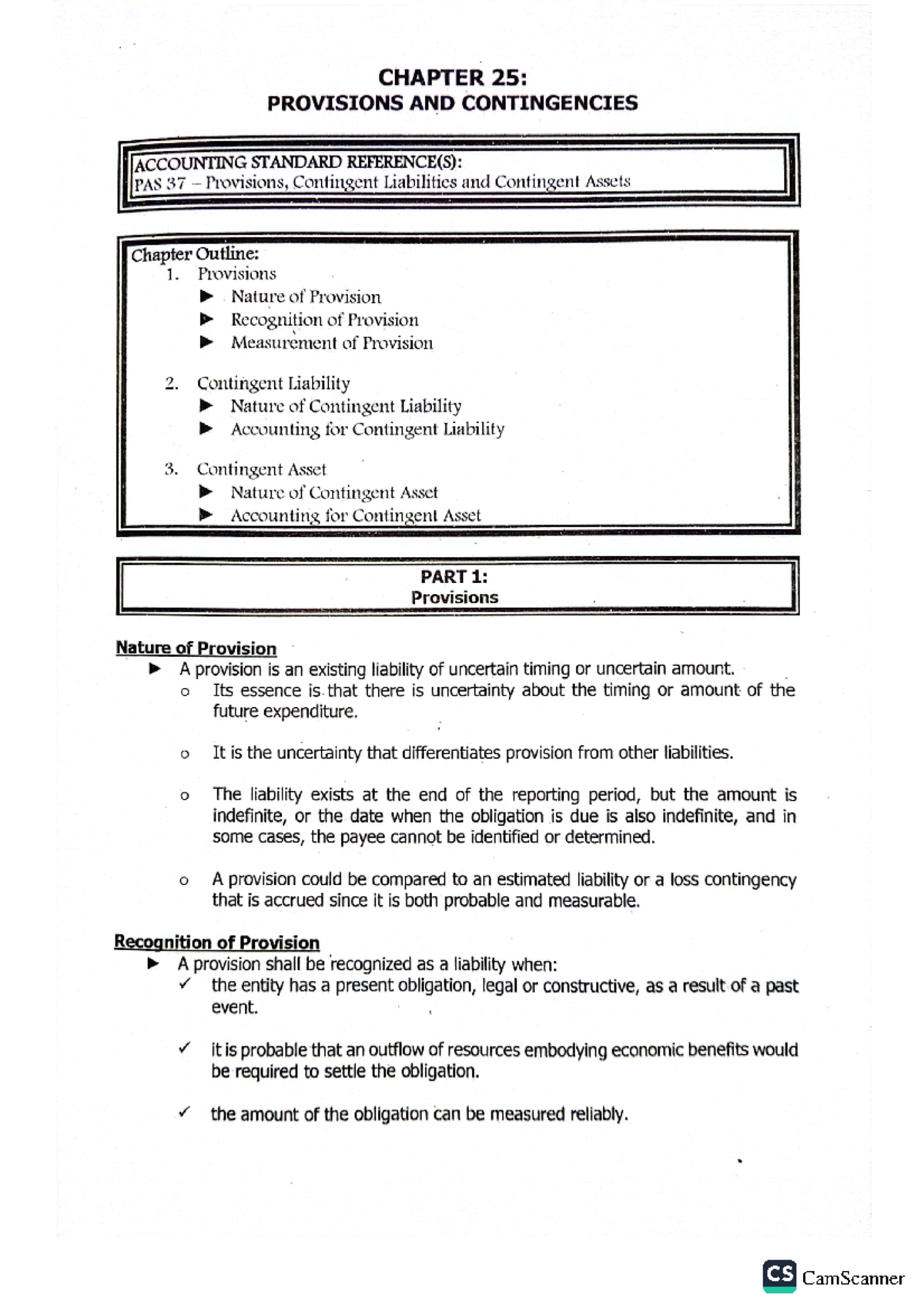 CS Chapter 25: Understanding Provisions and Contingencies in Accounting ...
