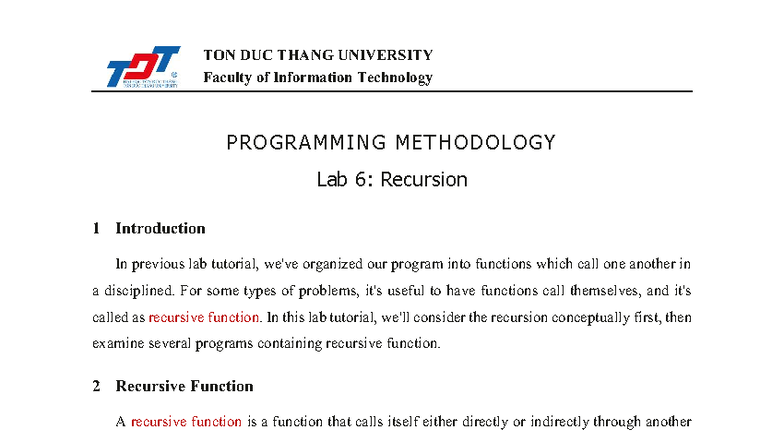 Lab6 - Lecture of C language - )DFXOW\ RI ,QIRUPDWLRQ 7HFKQRORJ\ Phuc ...