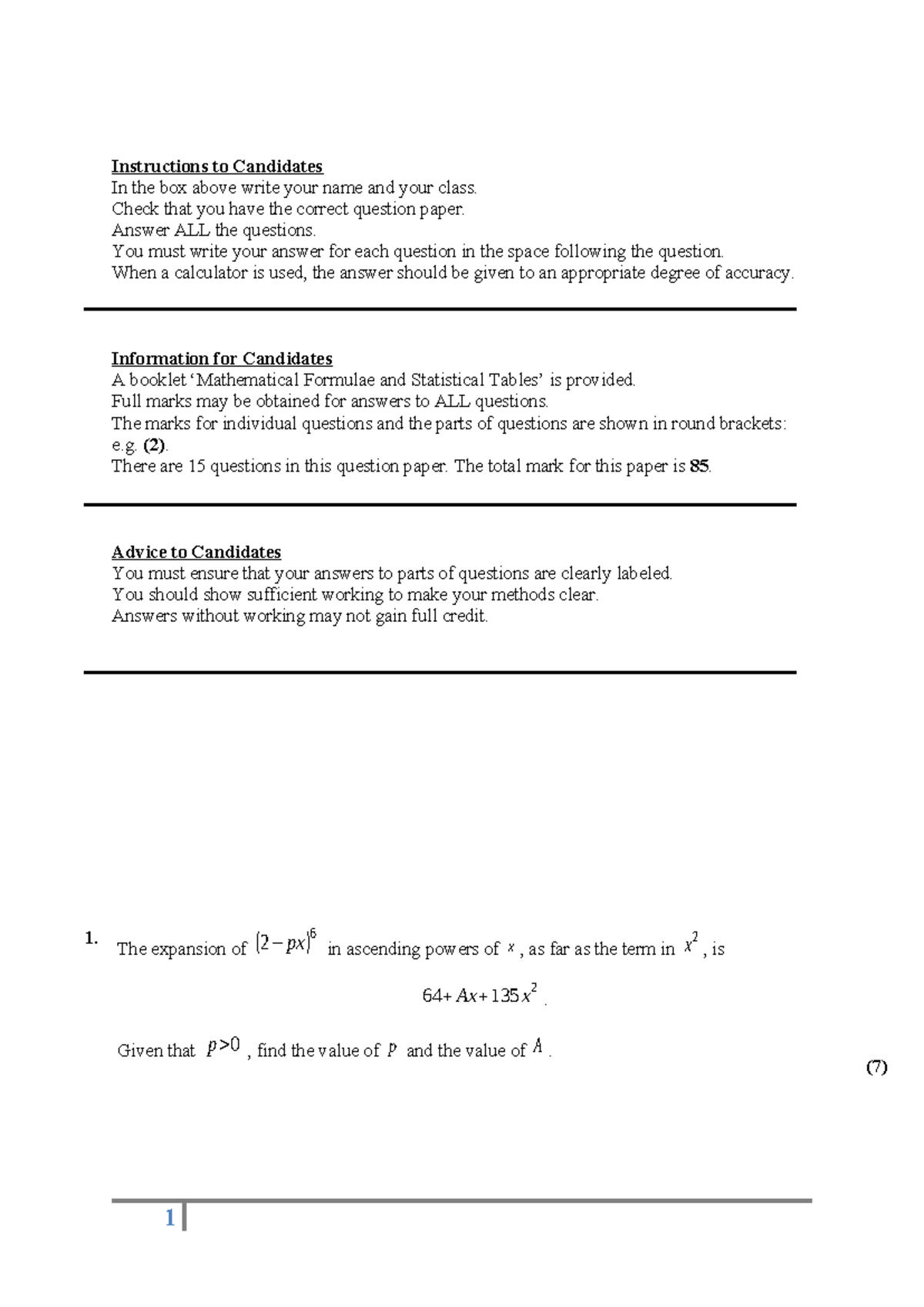 P2 Practice Questions - Exercises & Solutions for Candidates - Studocu