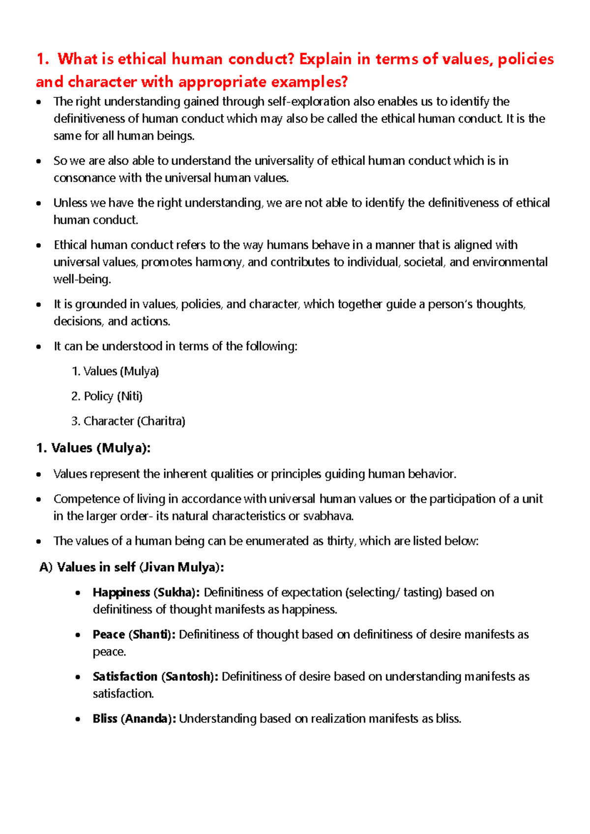 UHV Unit-5 Imp Ethical Conduct Overview and Transition Mechanisms - Studocu
