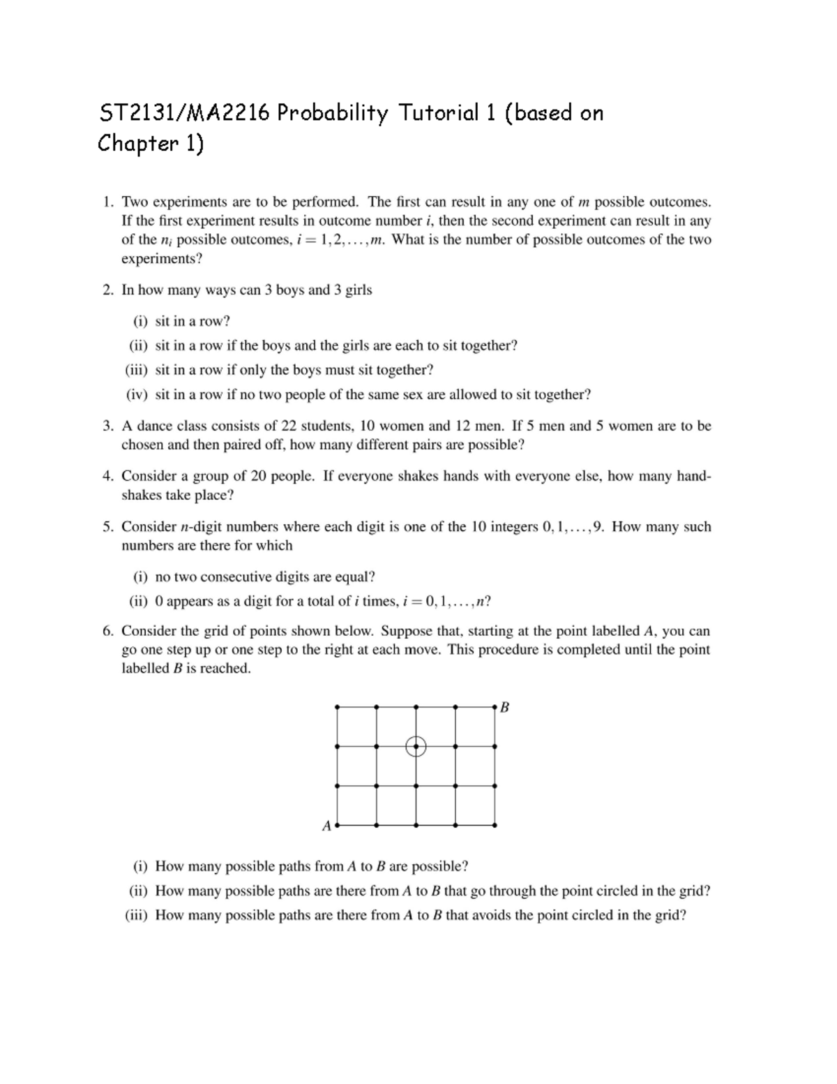 Tut1 - lecture notes - Probability Tutorial 1 (based on Chapter 1) 1 ...