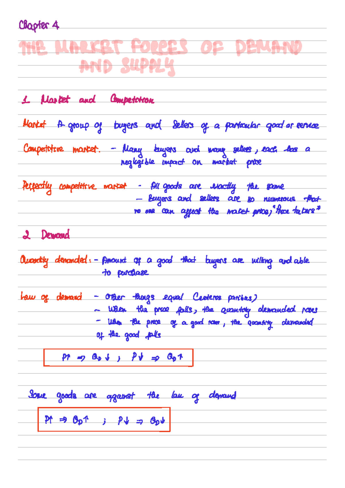 Chapter 4: The Market Forces of Demand and Supply Analysis - Studocu