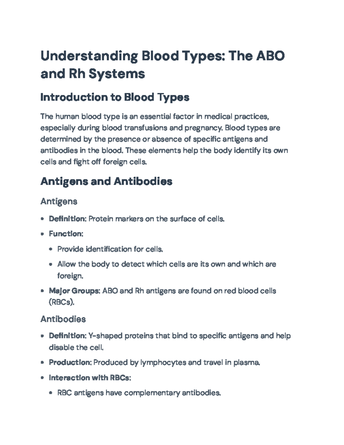 Understanding Blood Types: ABO and Rh Systems for Medical Applications ...