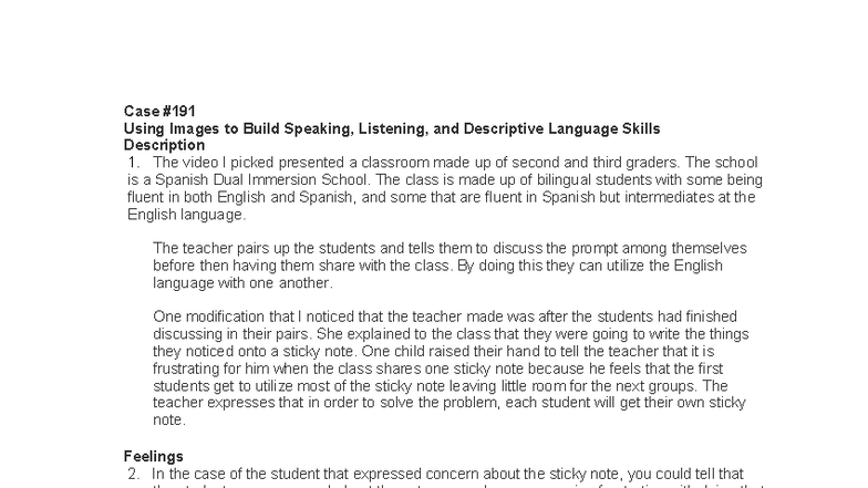 D091 Task 1: Enhancing Language Skills Through Peer Interaction - Studocu
