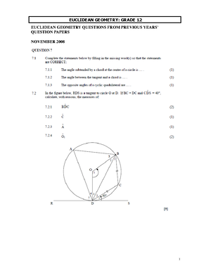 2019 WTS Grade 11 & 12 Euclidean Geometry Notes - Studocu
