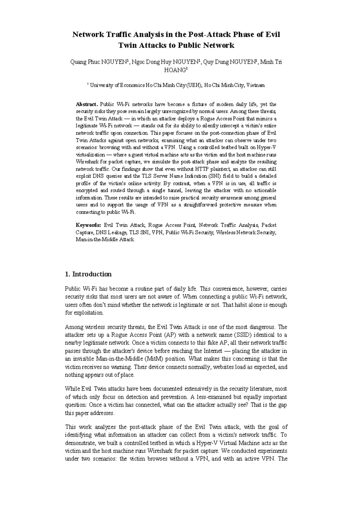 Network Traffic Analysis in the Post-Attack Phase of Evil Twin Attacks ...