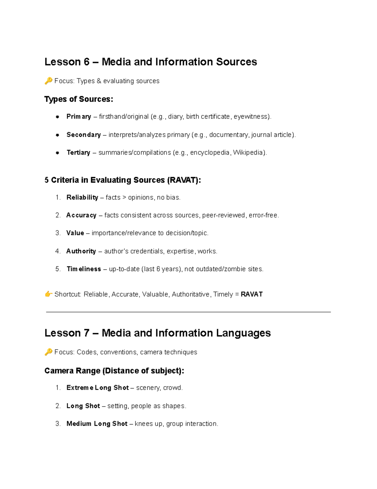 Media Information and Literacy Lessons 6-9: Evaluating Sources ...