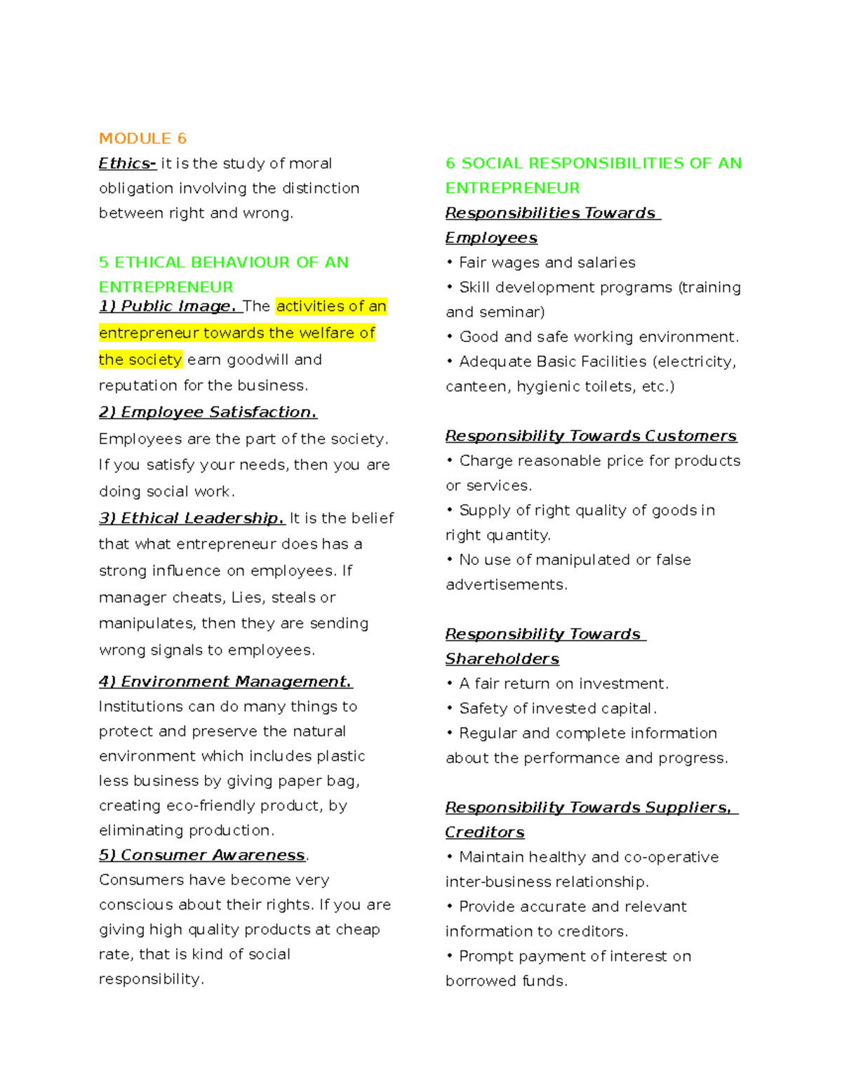 APP 004 - Reviewer sheet for Achievement Test - MODULE 6 Ethics- it is ...