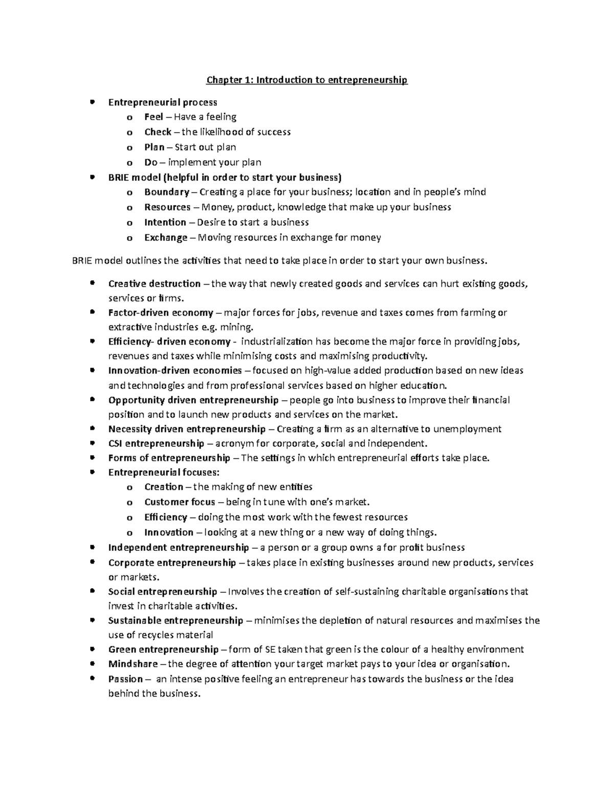 Entrepreneurship Concepts and Managerial Insights - Course Notes - Studocu