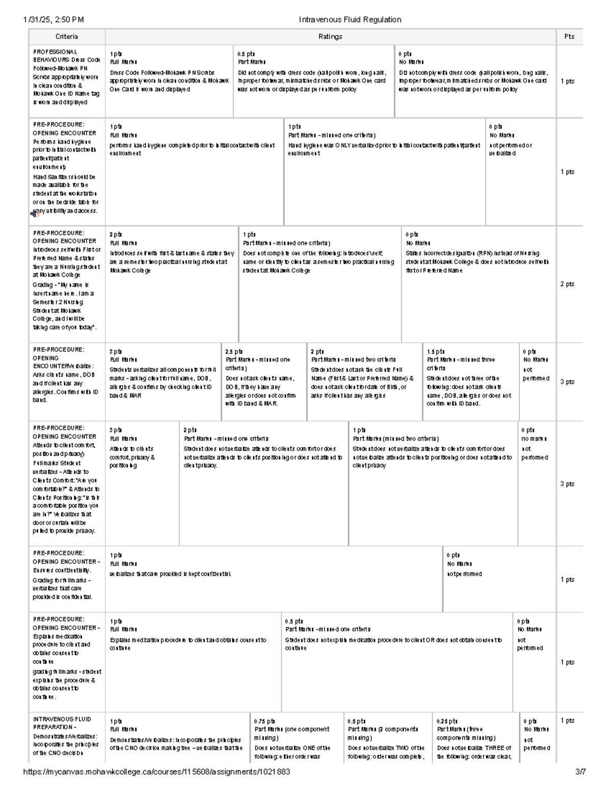 Intravenous Fluid Regulation Evaluation Rubric - PN 101 - Studocu