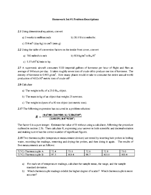 HW set # 2 - Homework problems - Problem Descriptions for Homework set # 2 2 A hygrometer, which ...