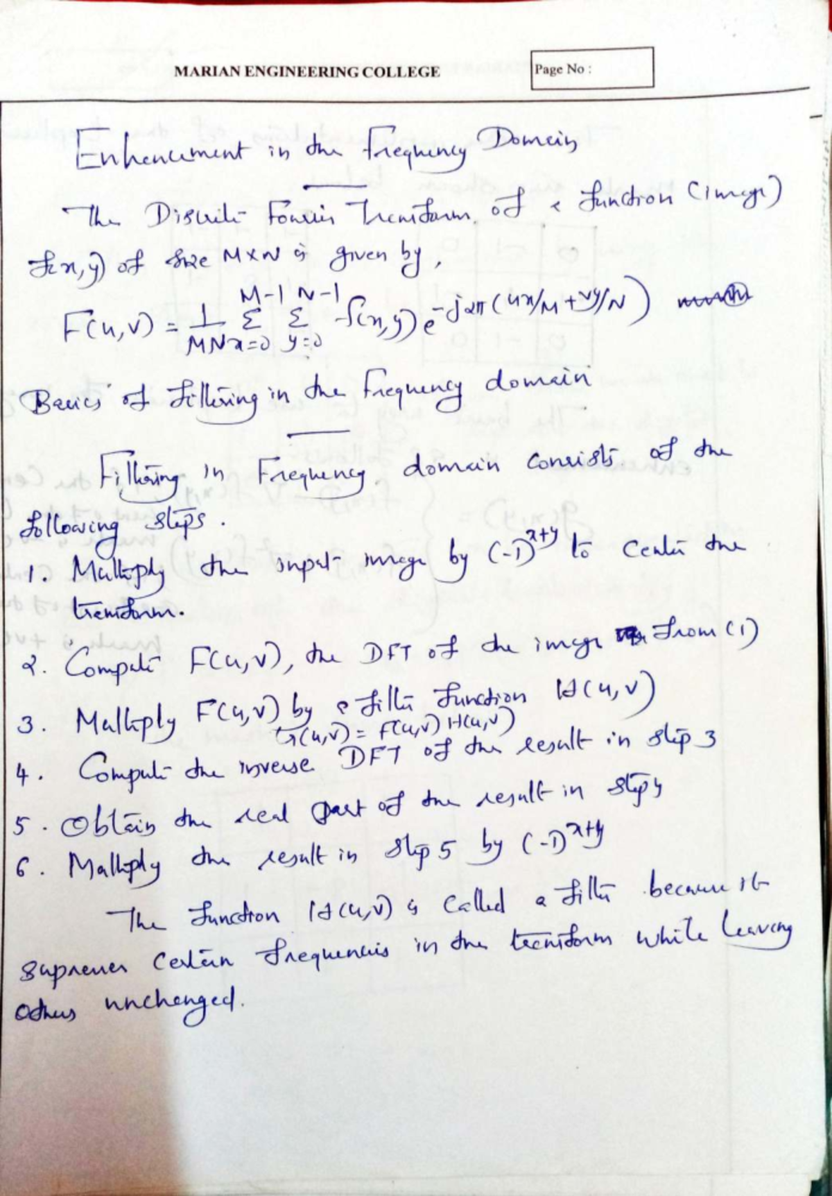 DIP 4 - Frequency Domain Filtering Techniques and Inverse Filtering ...
