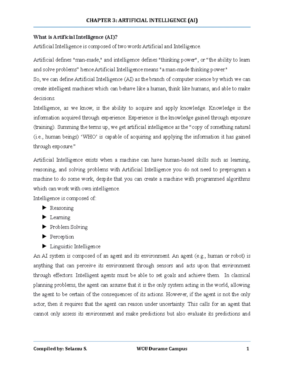 Chapter 3 Artificial Intelligence - What is Artificial Intelligence (AI ...