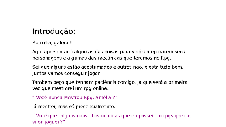 RPG Online: Preparação de Personagens e Mecânicas - 2004 - Studocu