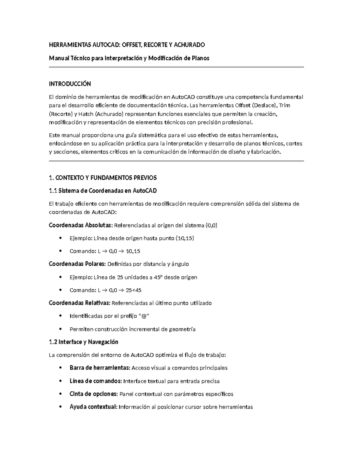 HERRAMIENTAS AUTOCAD: OFFSET, TRIM Y HATCH - Manual Técnico - Studocu