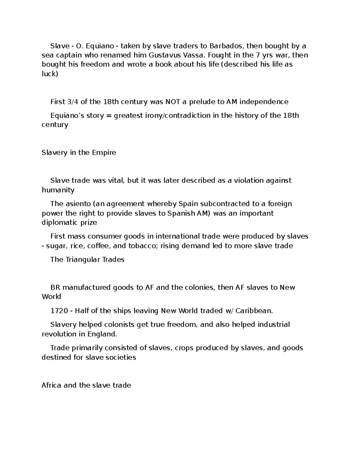 Give Me Liberty! CH 4 Notes: Slavery, Freedom, and the 18th Century ...