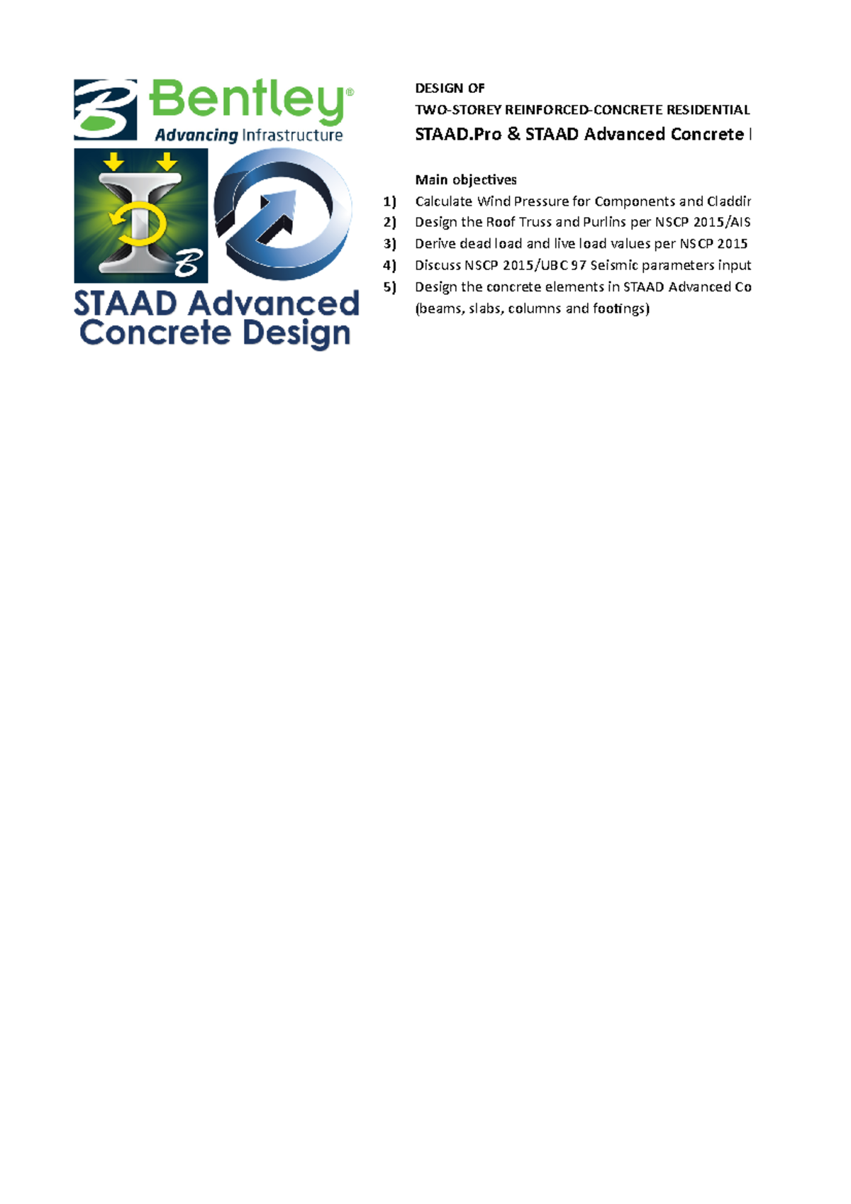 NSCP 2015 Design of a 2-Storey Residential Concrete Structure - Studocu