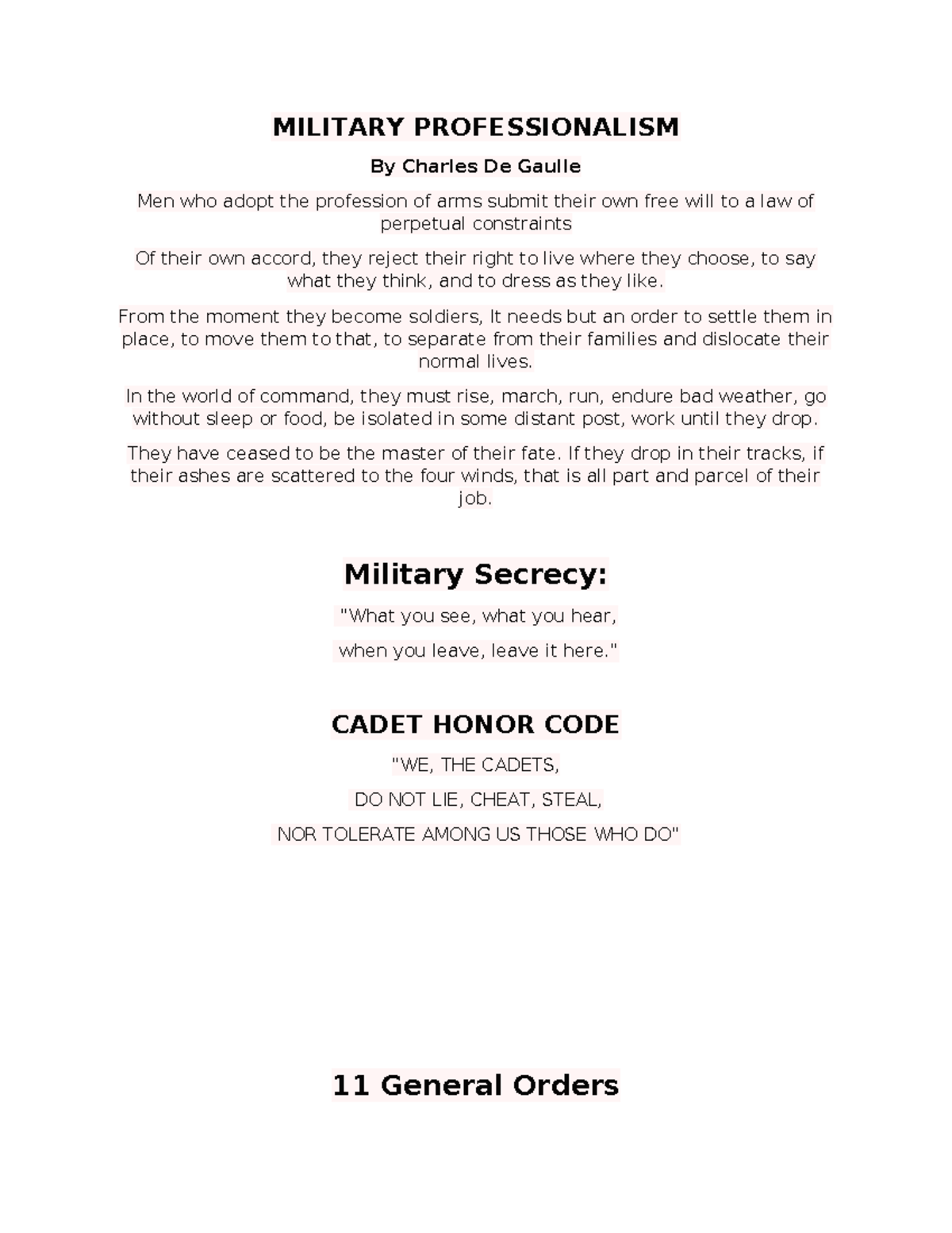 Military Professionalism: Insights on Duty, Secrecy, and Leadership ...
