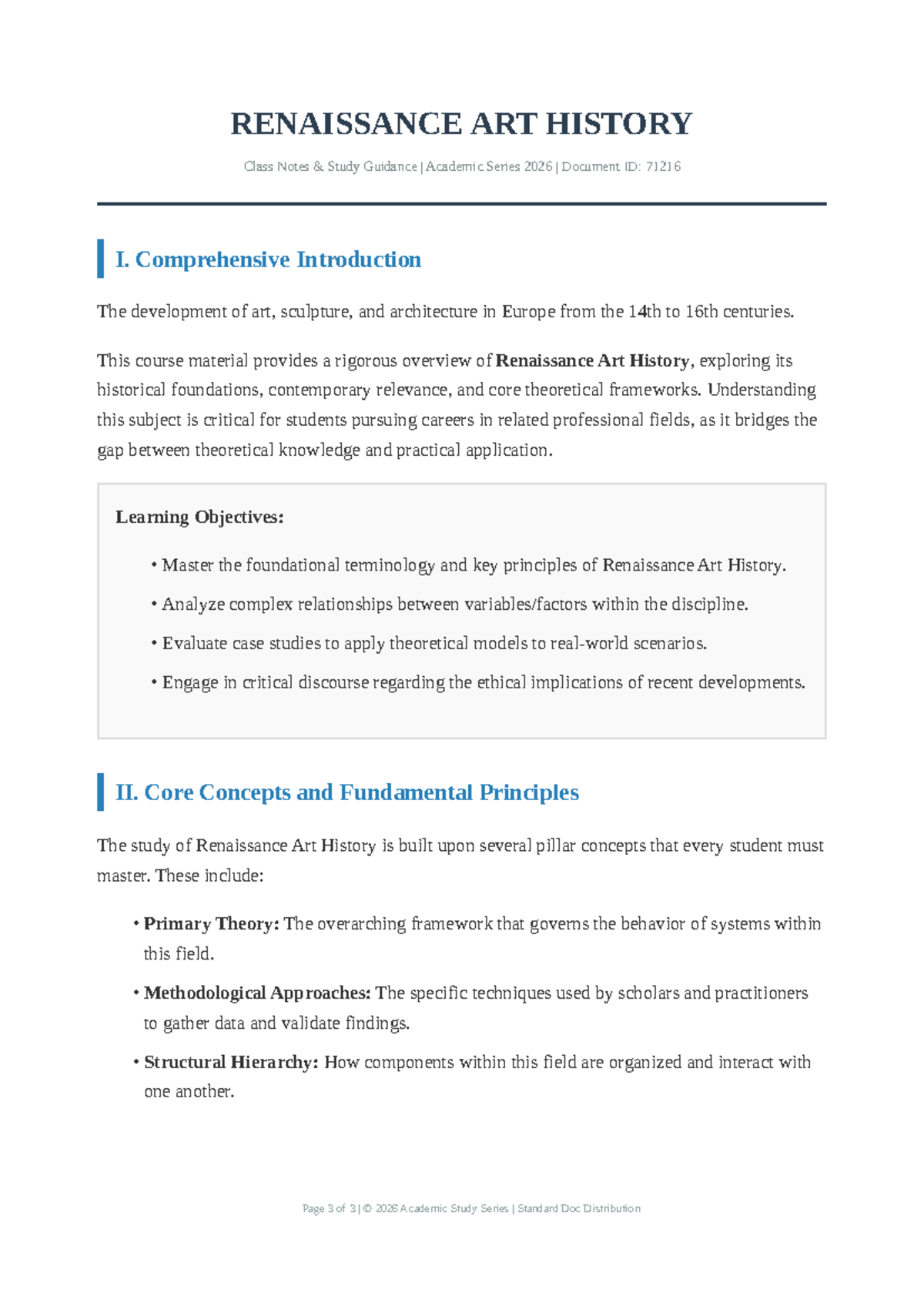 Renaissance Art History (ARTH 2026) Class Notes & Study Guide - Studocu