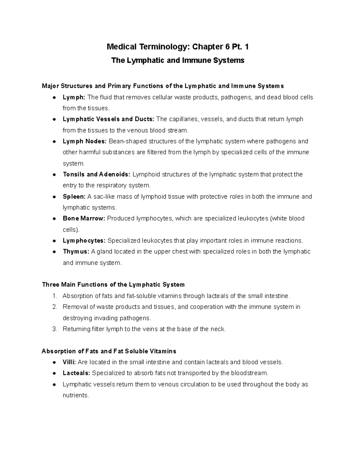 Medical Terminology Ch. 6 - Medical Terminology: Chapter 6 Pt. 1 The ...