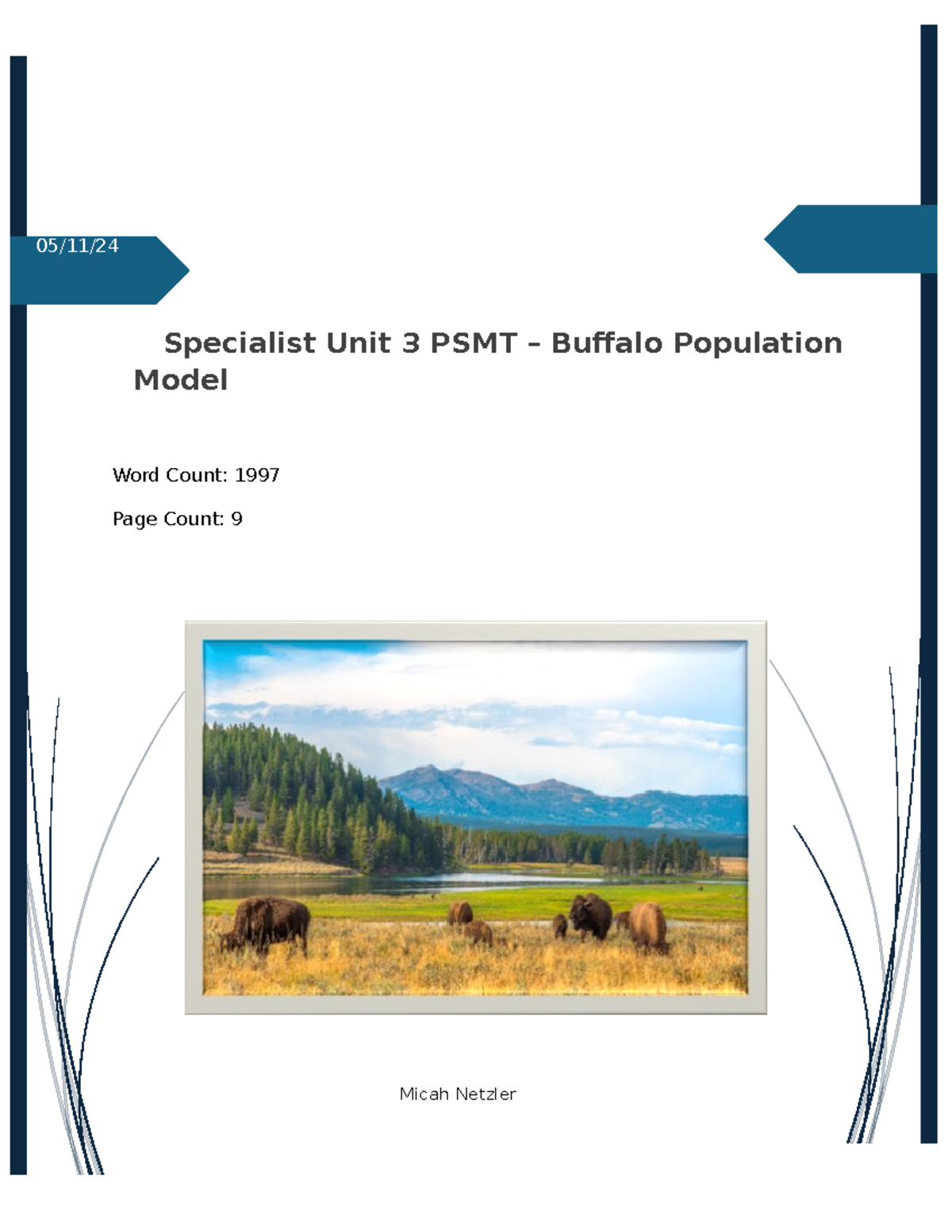 Specialist Unit 3 PSMT - Buffalo Population Growth Analysis - Studocu