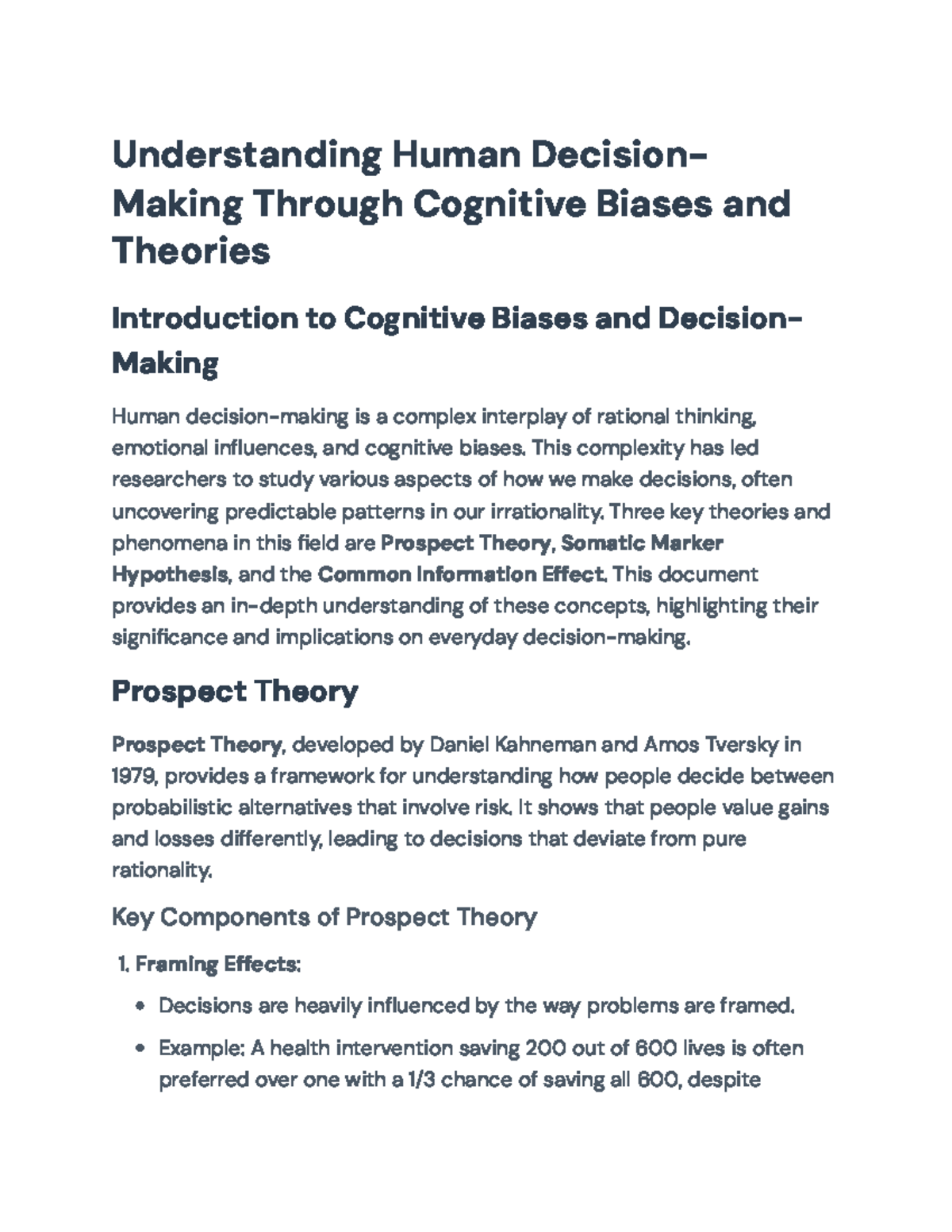 Understanding Human Decision-Making: Biases & Theories (PSYC 101 ...