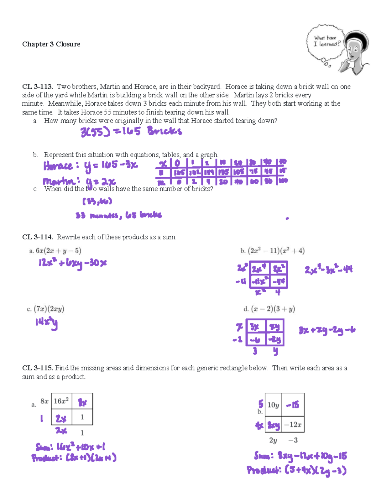 Chapter 3 Closure Key: Brick Wall Problem & Equations CL - Studocu