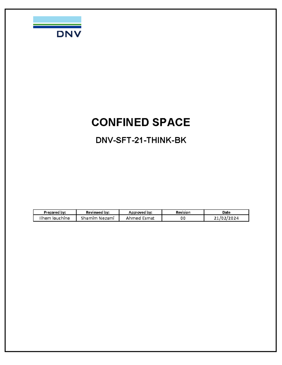 Confined Space Safety Procedures and Risk Assessment (CS-101) - Studocu