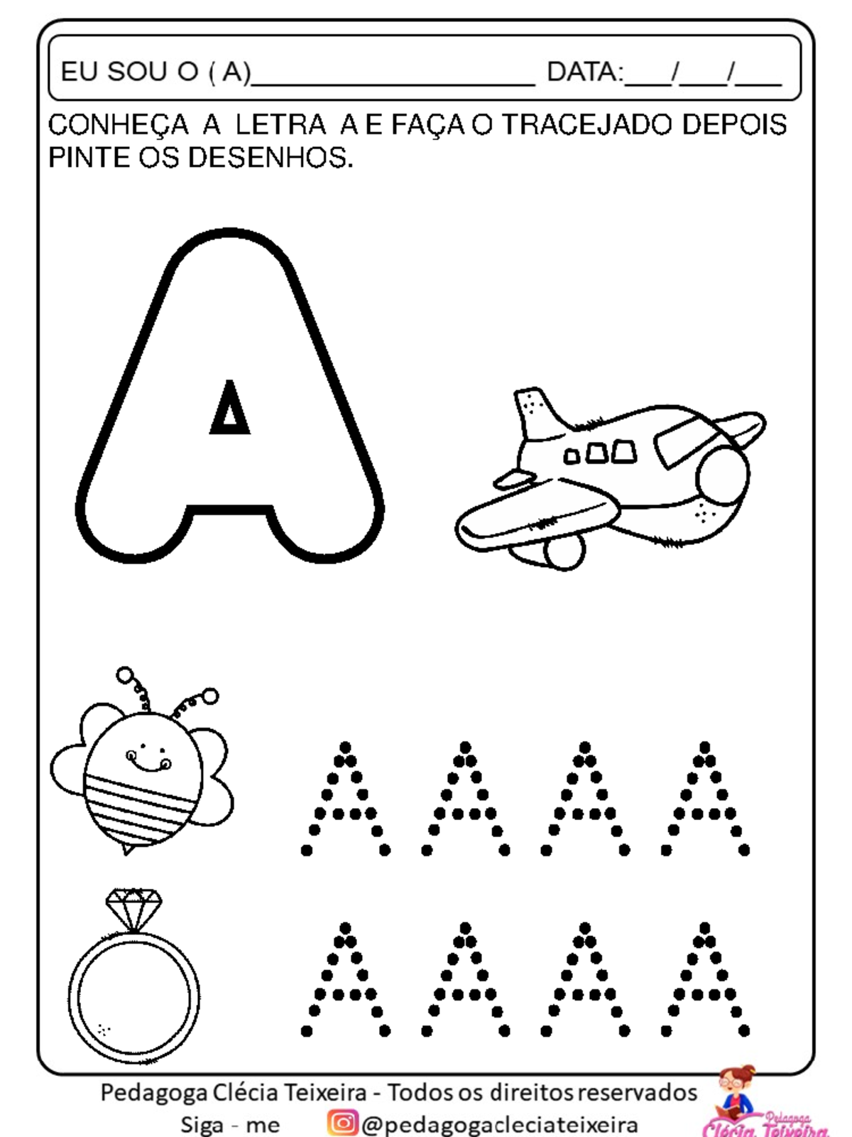 Pintando OS Desenhos E Fazer O Tracejado - A A A A A A A A CONHEÇA A ...